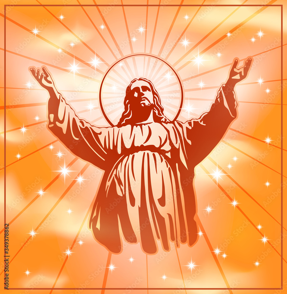 Jesus Christ, Vector, blessing, Christianity Stock Vector | Adobe Stock