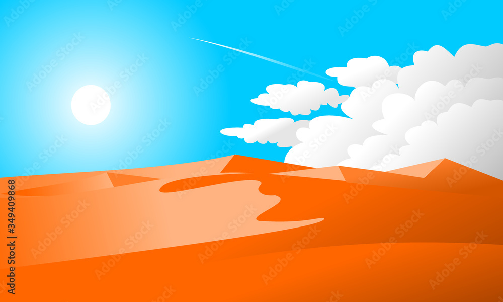 sunlight in the desert and background illustration vector Stock Vector ...