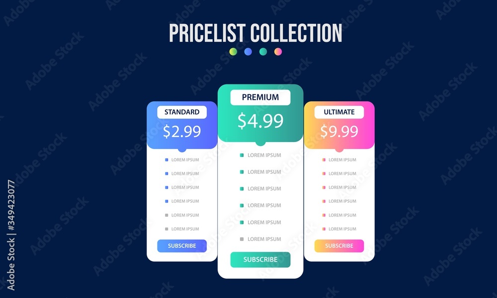 Vector pricing plan banners infographic template. Marketing ...
