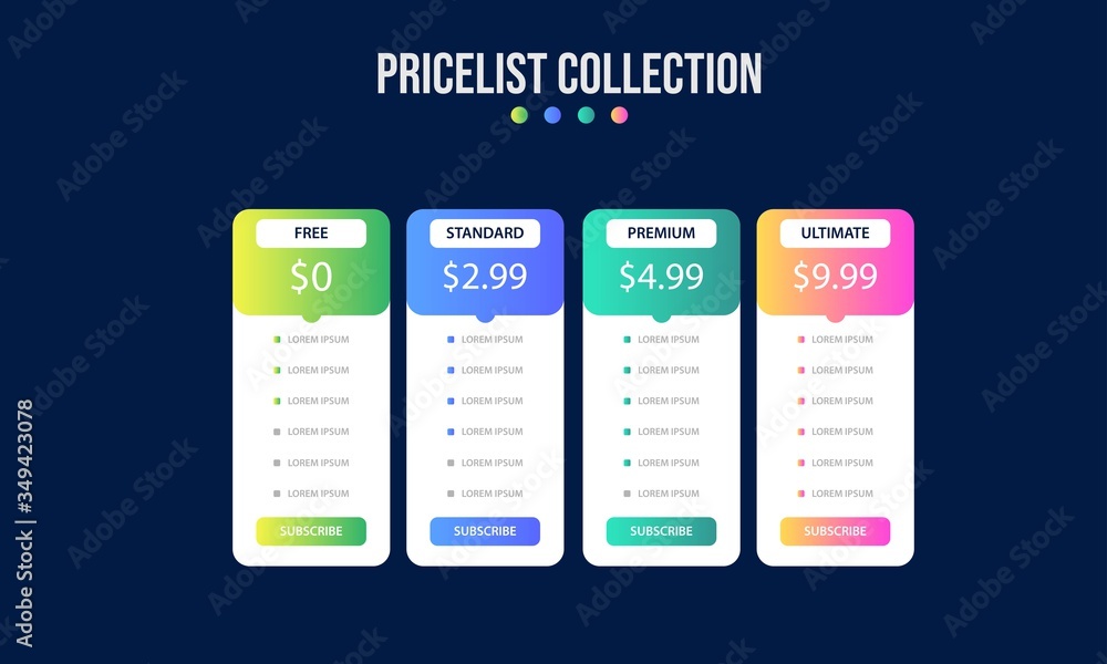 Vector pricing plan banners infographic template. Marketing ...