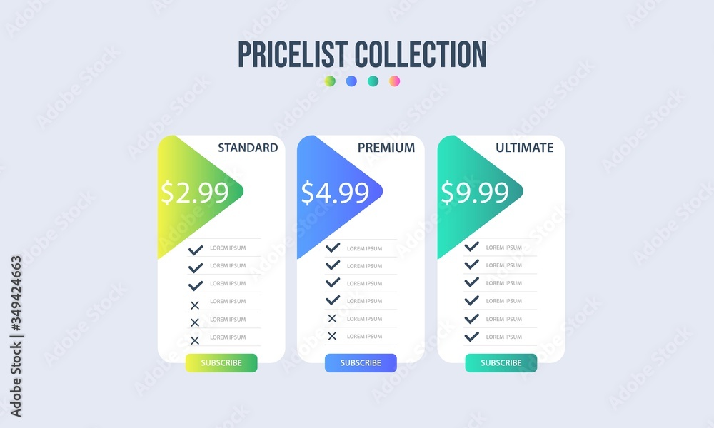 Vector pricing plan banners infographic template. Marketing ...