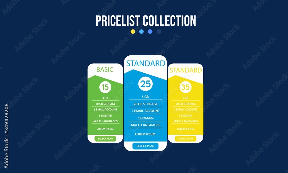 Vector pricing plan banners infographic template. Marketing ...