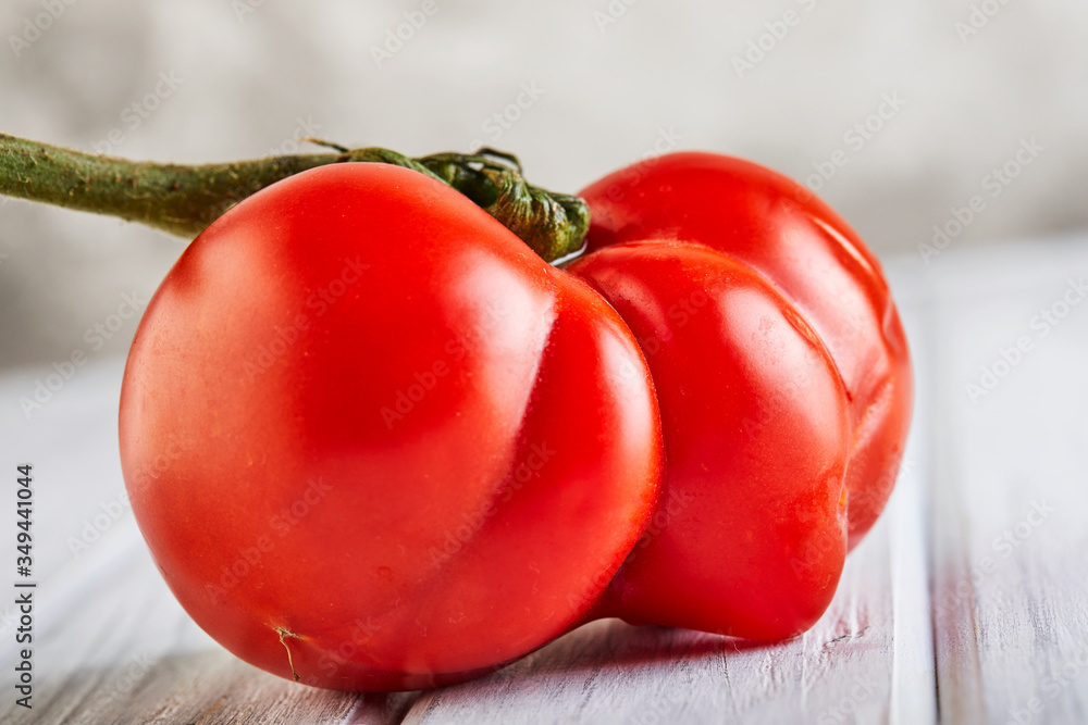Ugly fruit or vegetable. Severely malformed mutant tomato. Food shops ...