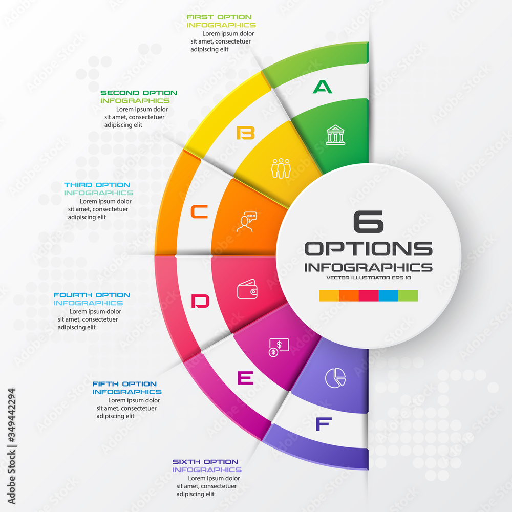 Half business circle infographics 6 steps,Abstract design element ...