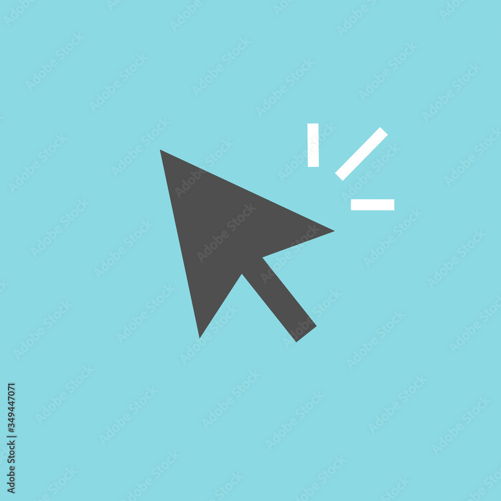 Mouse arrow click or cursor pointer clicking vector flat cartoon icon ...
