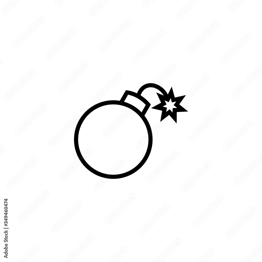 Cartoon bomb background and explosive light Vector in outline style on ...
