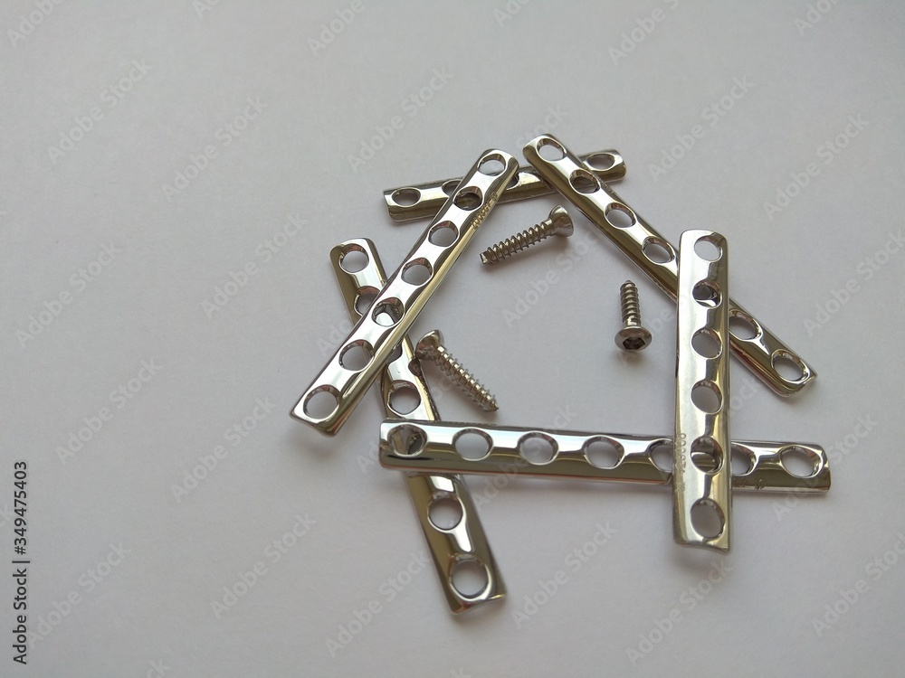 Surgical plates in traumatology for treatment bone fractures Stock ...