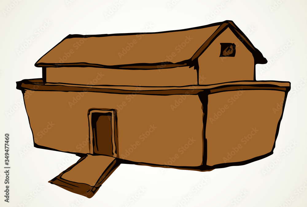 Biblical Noah's Ark. Vector drawing Stock Vector | Adobe Stock