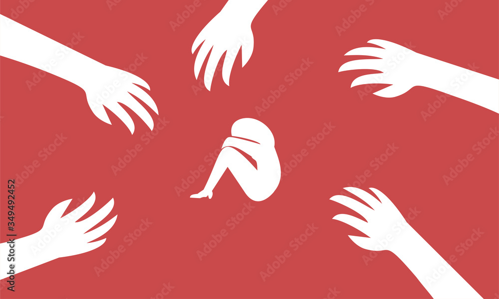 hands who want to touch women symbol Sexual Abuse harassment ...