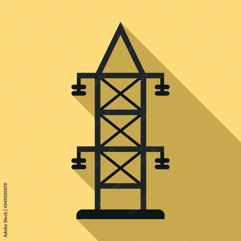 Electric tower icon. Flat illustration of electric tower vector icon ...