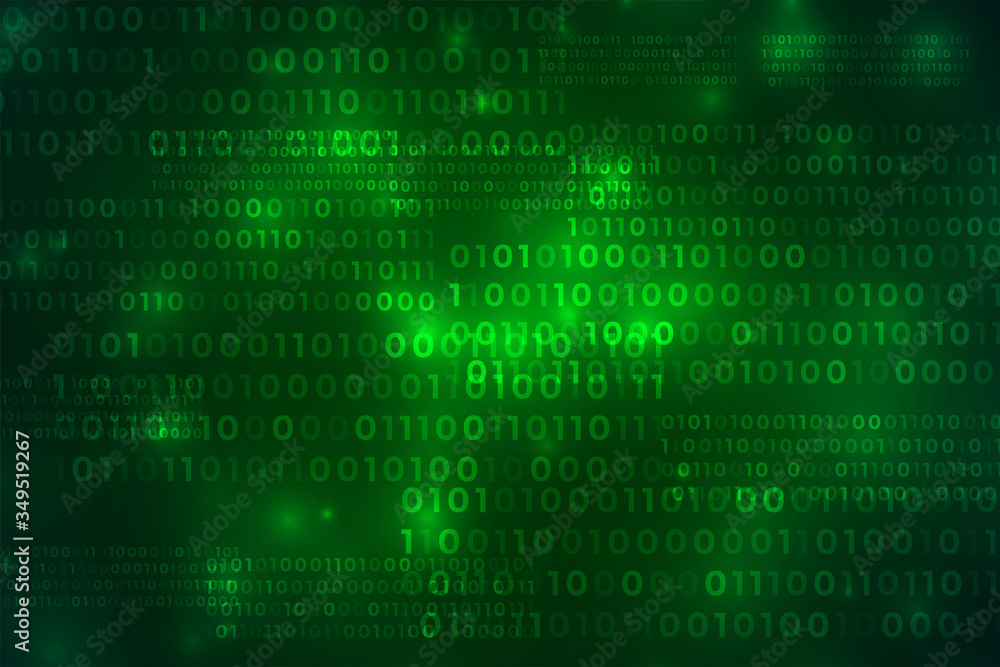 green binary code technology digital background design Stock Vector ...