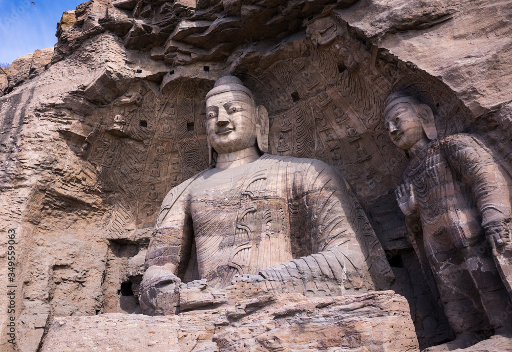Buddha statue in Yungang stone cave. datong, Shanxi province, China ...