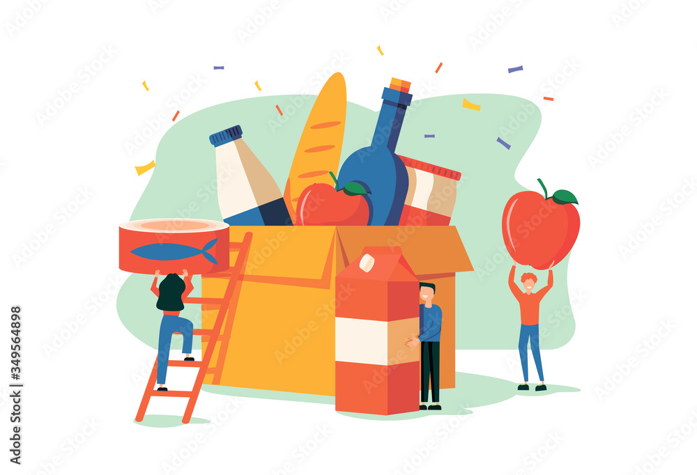 People Giving Food To The Poor Cartoon