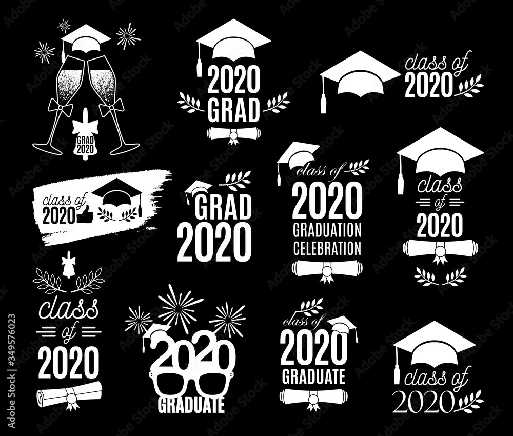Graduation class of 2020 labels design set. Concept for shirt, print ...