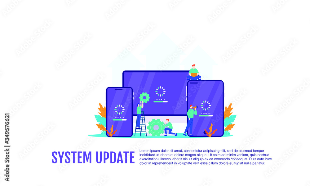 system update vector illustration concept isolated template white ...