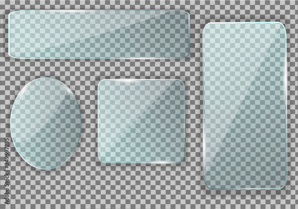 Glass, a mirror of four types in the form of an oval and a rectangle, a ...