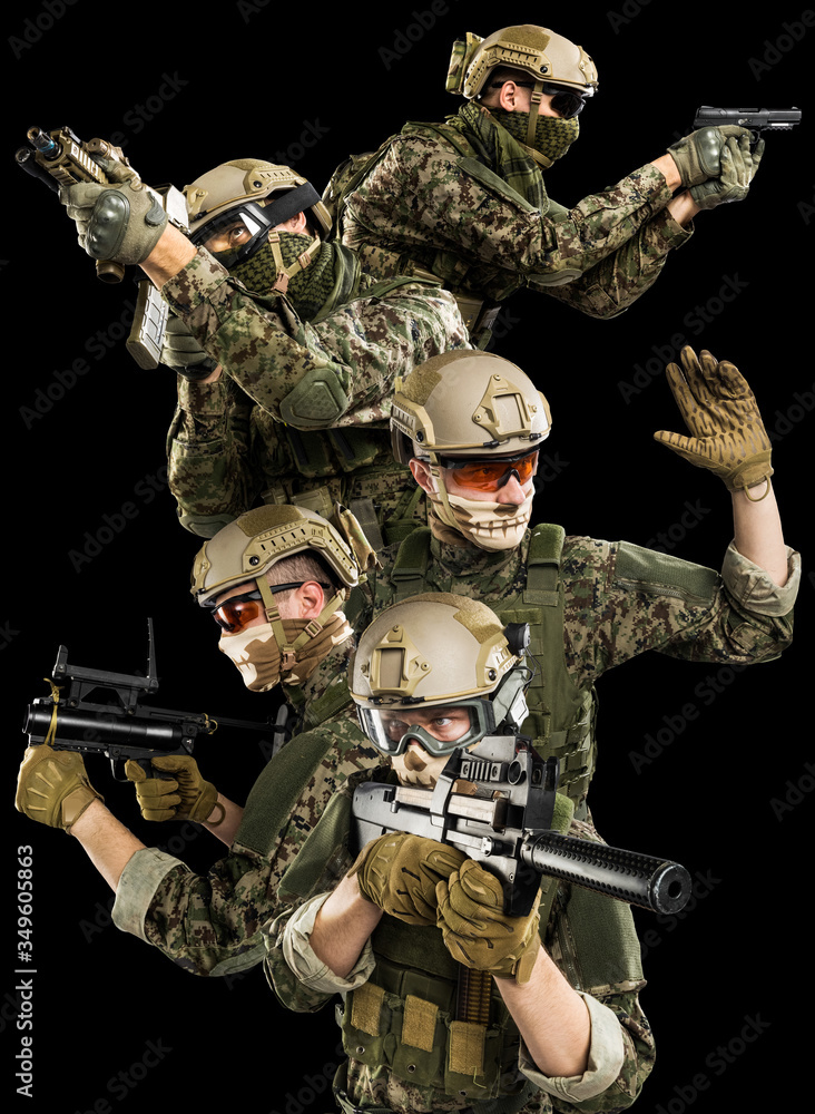 Male in uniform of Tactical Units of Police with submachine gun P90 ...