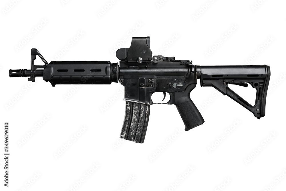 M4 special forces rifle isolated on a white background Stock Photo ...