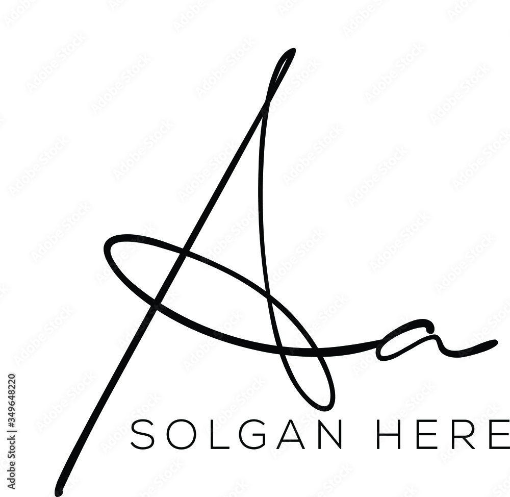 letter Aa logo vector signature design Stock Vector | Adobe Stock