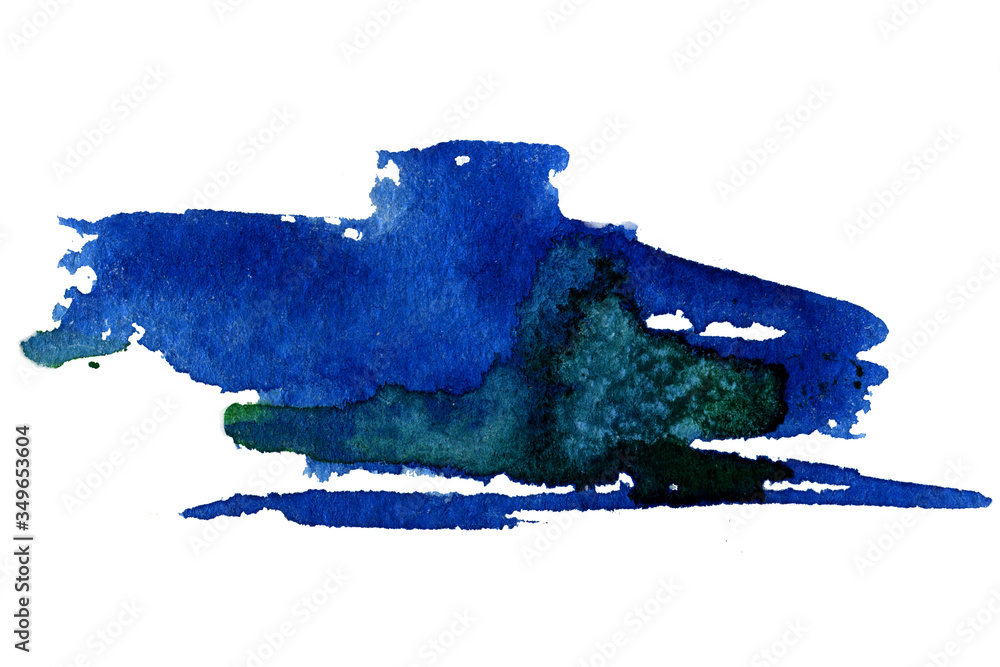 Dark blue paint drip in hand drawing. Painted design element for banner ...