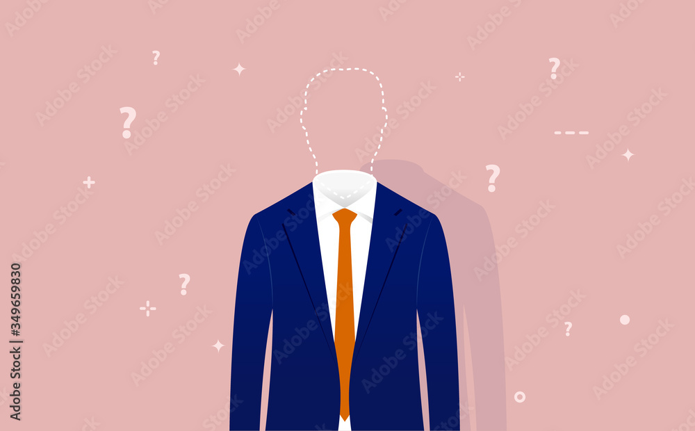 Identity crisis - anonymous man with no personality whose head is ...