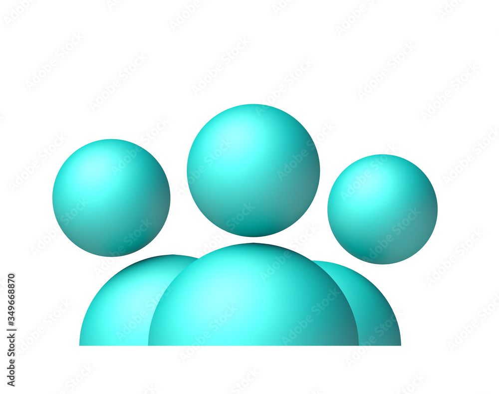 Abstract green Human bust player profile icon with two friends behind ...