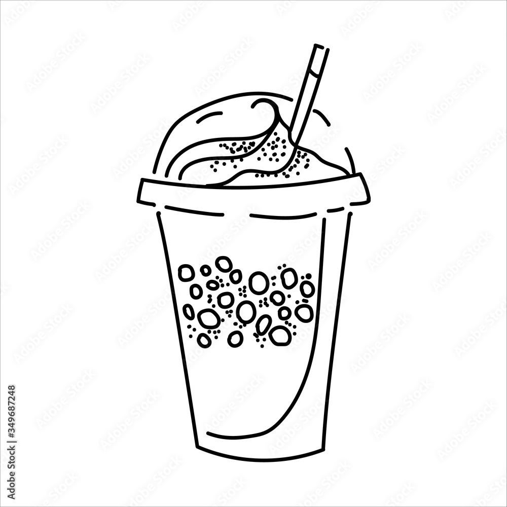 Line drawing of a coffee cup vector illustration isolated on white ...