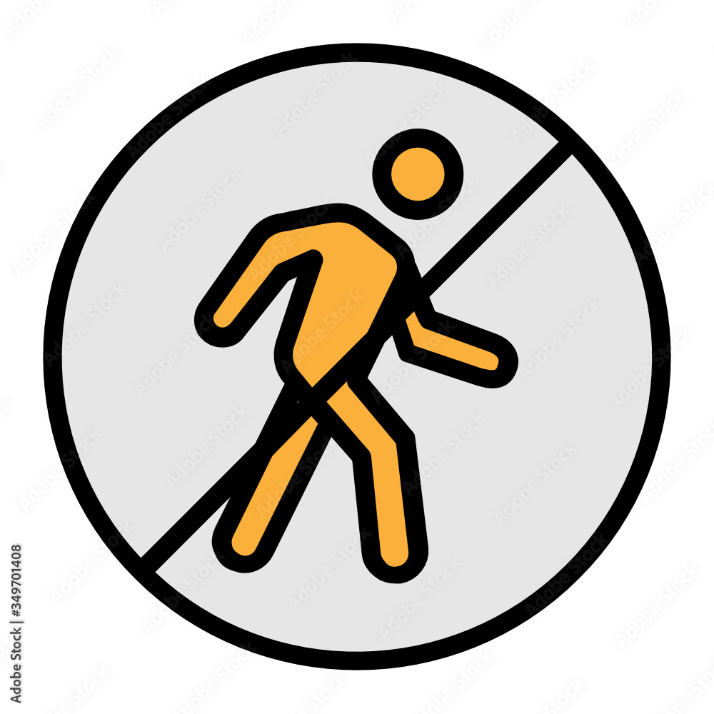 Restricted Social Movements Vector color Icon Design, Limited Movement ...