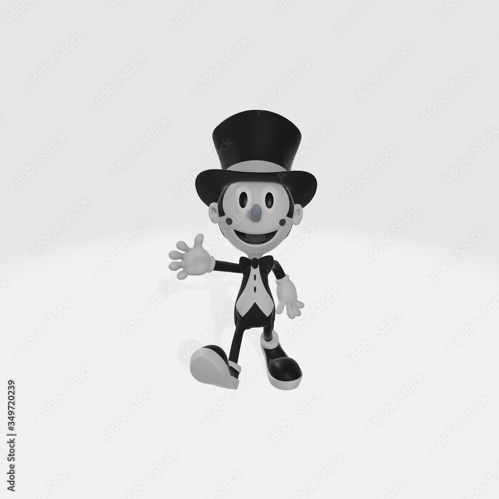 3d illustration of Vitange cartoon character. Cartoon avatar from old ...