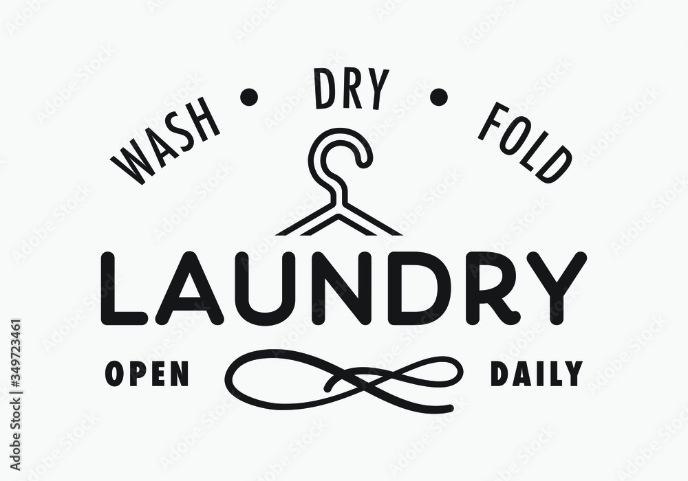 Laundry sign, wash, dry, fold, open daily for laundry room Stock Vector ...
