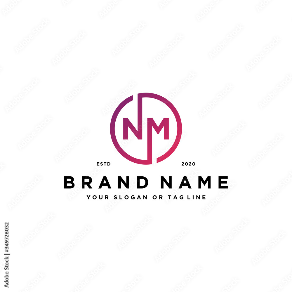 letter NM logo design vector Stock Vector | Adobe Stock