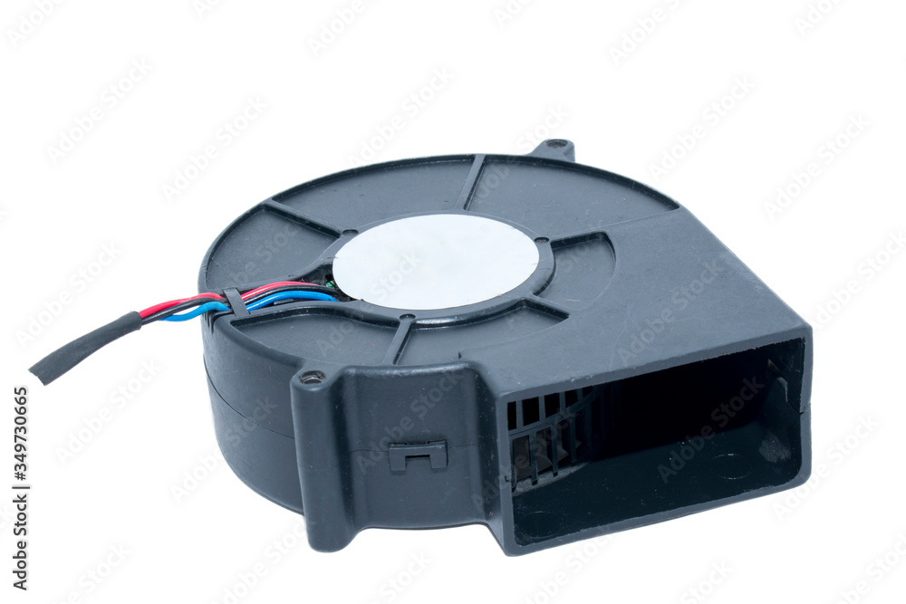 Black Brush less 12v DC Air blower white background Stock Photo | Adobe ...