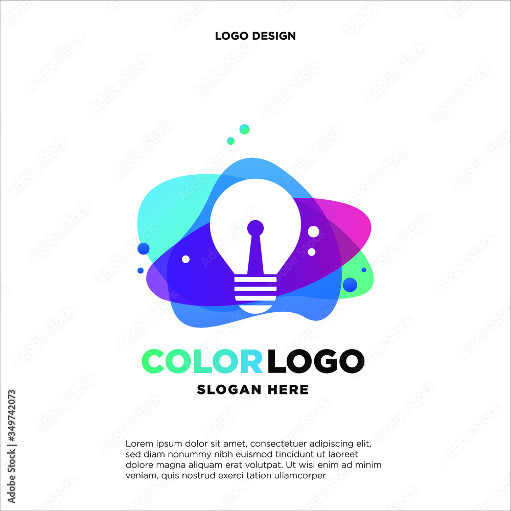 Colorful Lightbulb logo vector, Business logo designs template, design ...