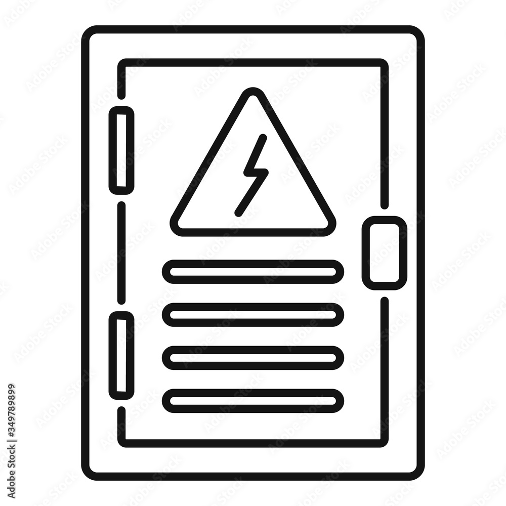 Electric panel box icon. Outline electric panel box vector icon for web ...