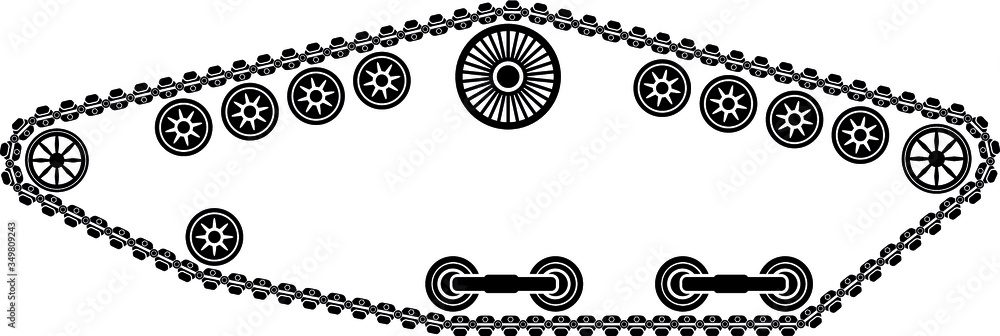 Collection tank and tractor tracks, seamless texture and brush to ...