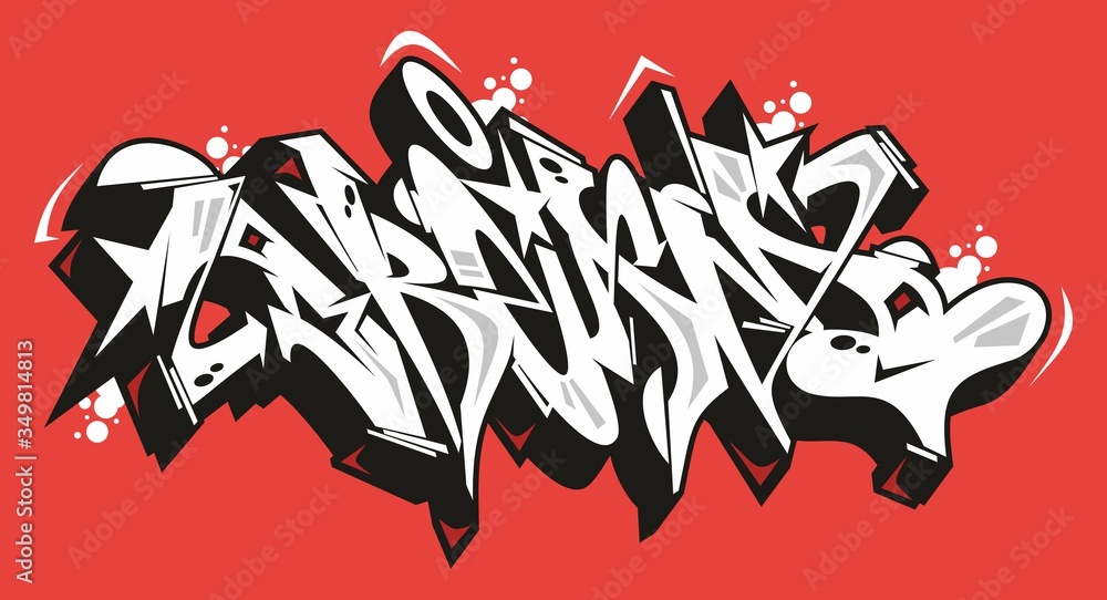 Abstract Dream Graffiti Font Lettering With A Red Background Stock ...