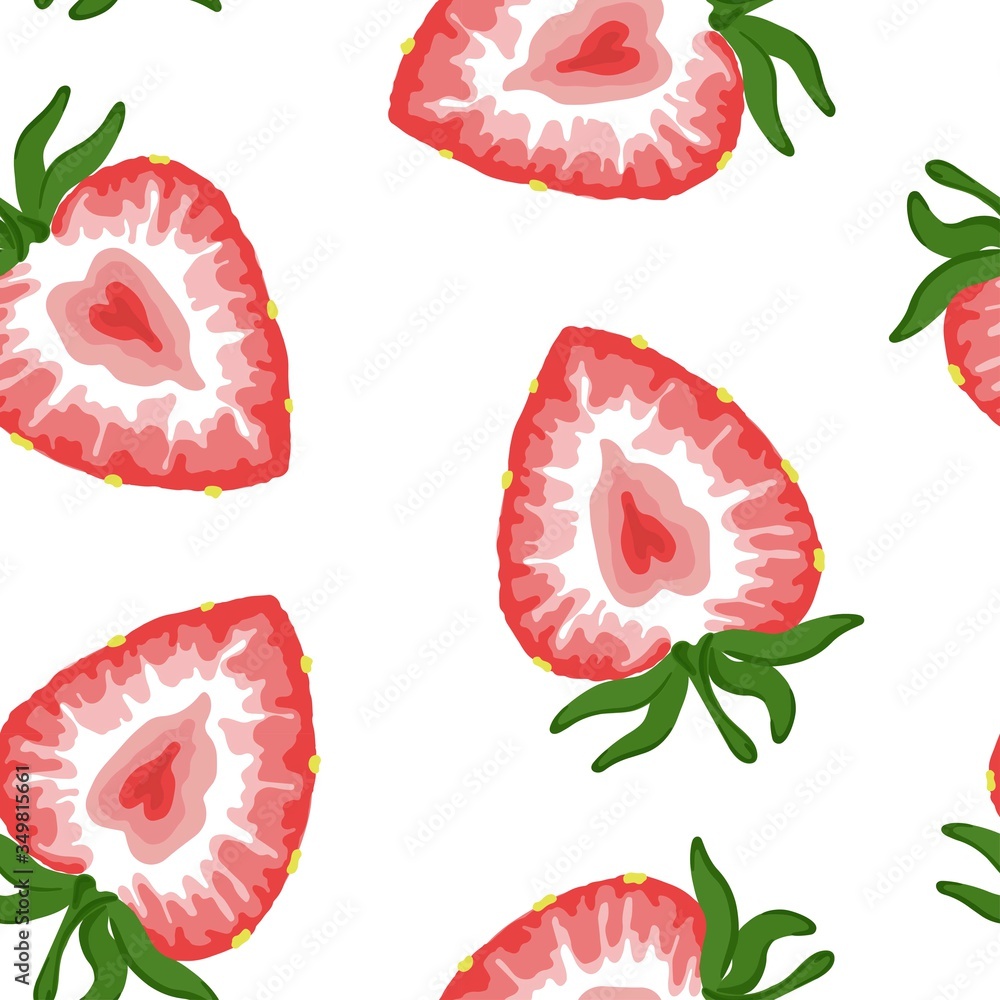 Seamless pattern with strawberry. Perfect for fabric, scrapbook paper ...