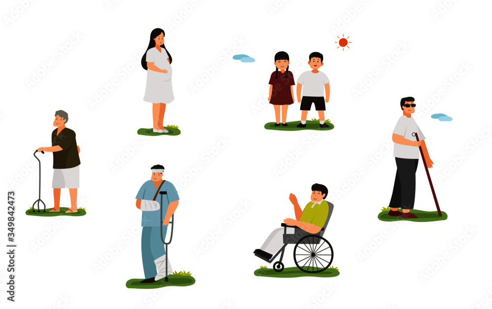 people cartoon character design consist of pregnant woman, boy and girl ...