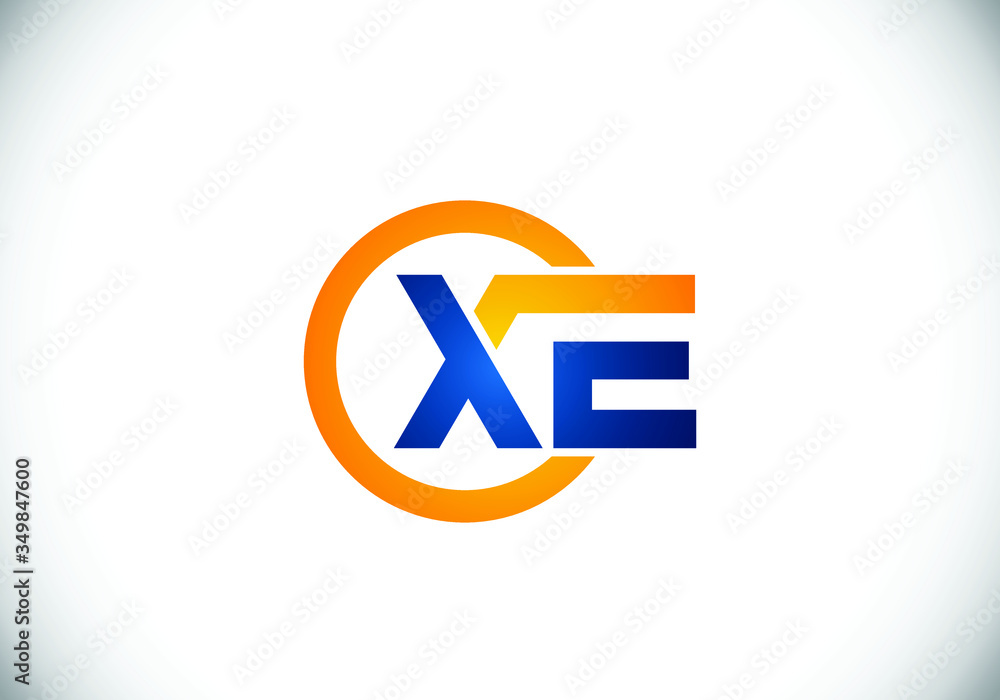 Initial Monogram Letter X E Logo Design Vector Template. Graphic ...