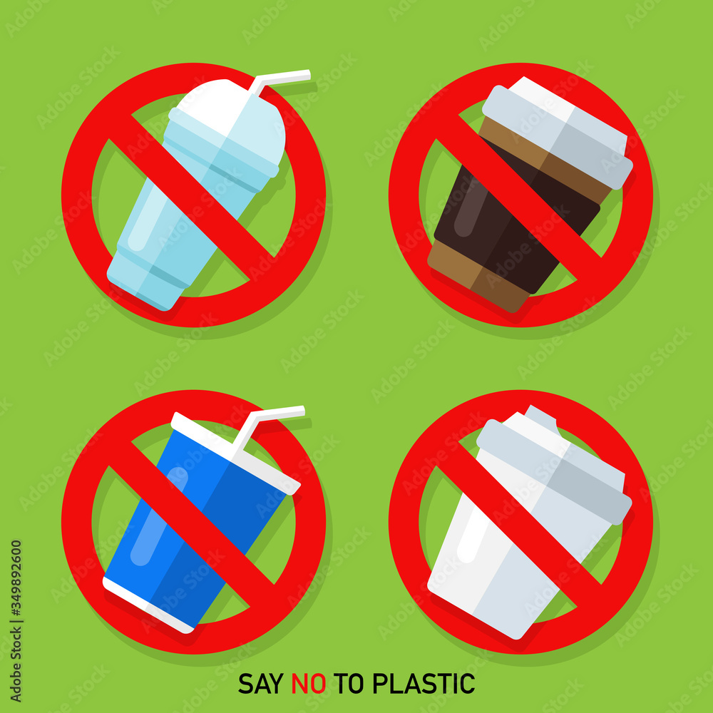 Say no to plastic , stop plastic pollution , no plastic cups. Stock ...