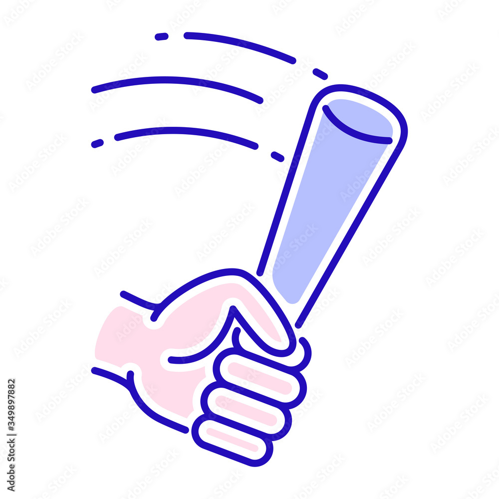 Physical bullying color line icon. Harassment, beat and violence ...