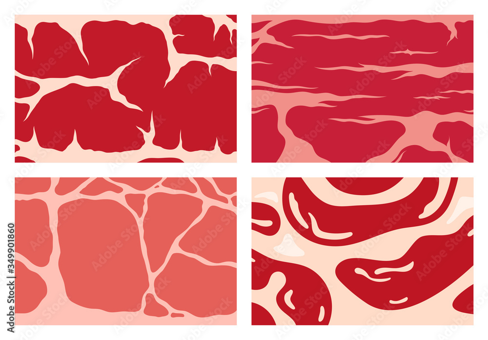 Vector meat background or pattern collection. Beef, pork, lamb. Stock ...