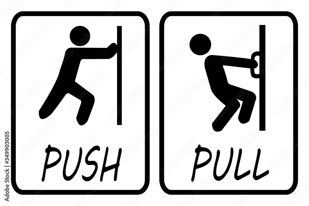push pull door sign Stock Vector | Adobe Stock push pull door sign Stock Vector | Adobe Stock