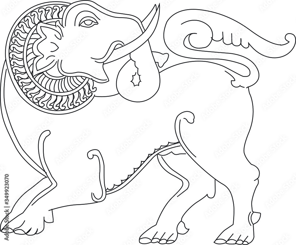 Gaja Singhe Tusker Lion traditional Sri Lankan wood carving Katayam ...