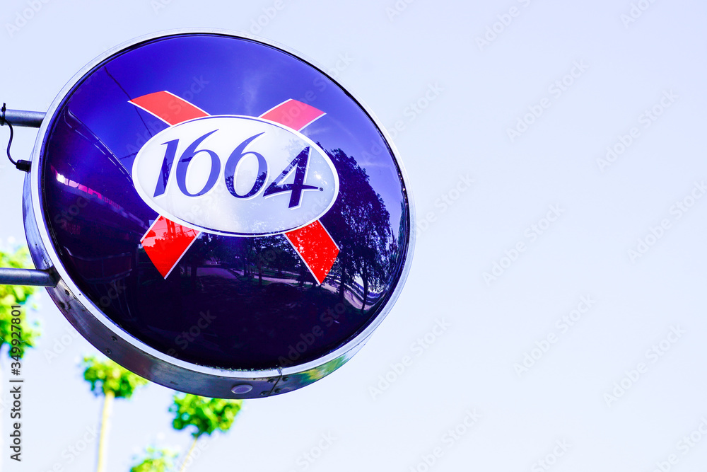 1664 kronenbourg french beer pub logo sign bar restaurant brewery brand ...