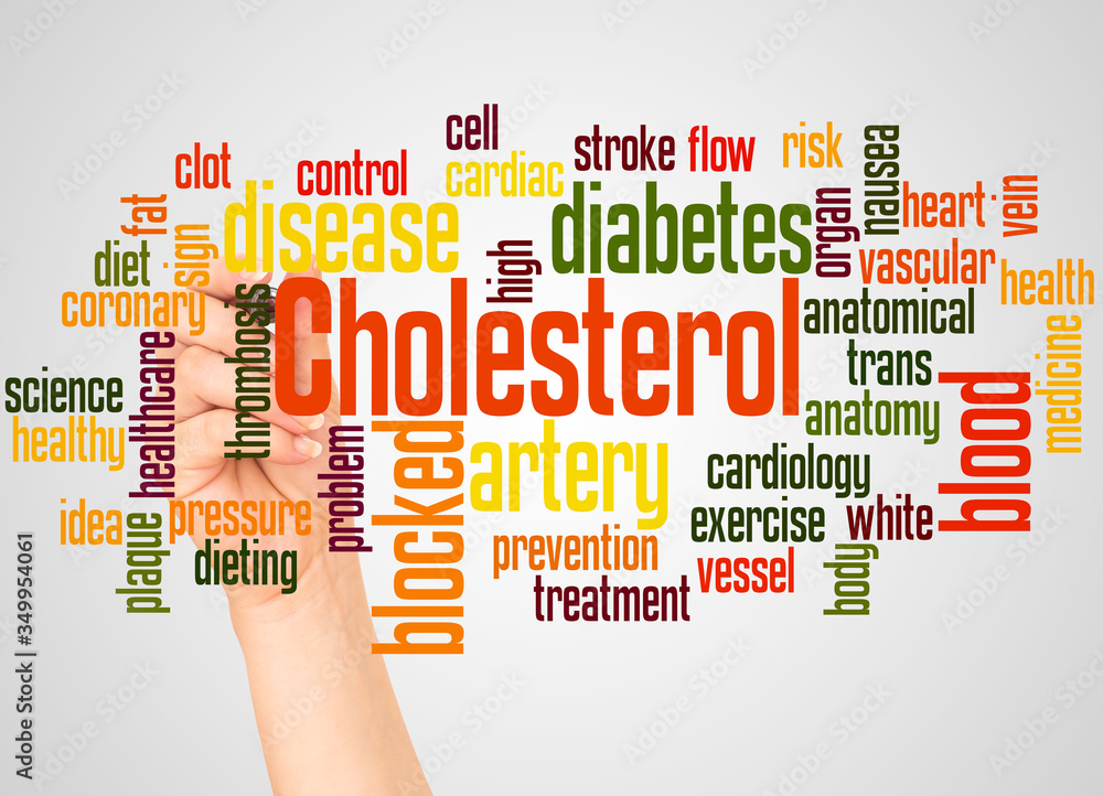 Cholesterol word cloud and hand with marker concept Stock Illustration ...