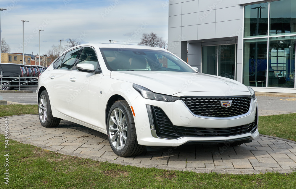 New Cadillac 2020 CT5 350T white car. Stock Photo | Adobe Stock