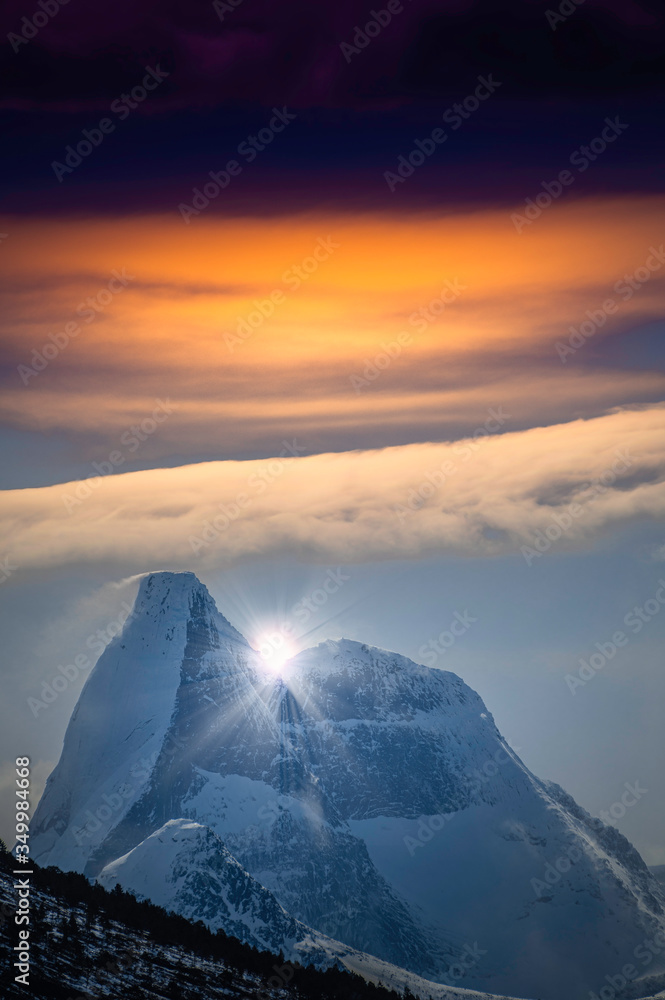 Stetinden in North of Norway. The national mountain in Norway that can ...
