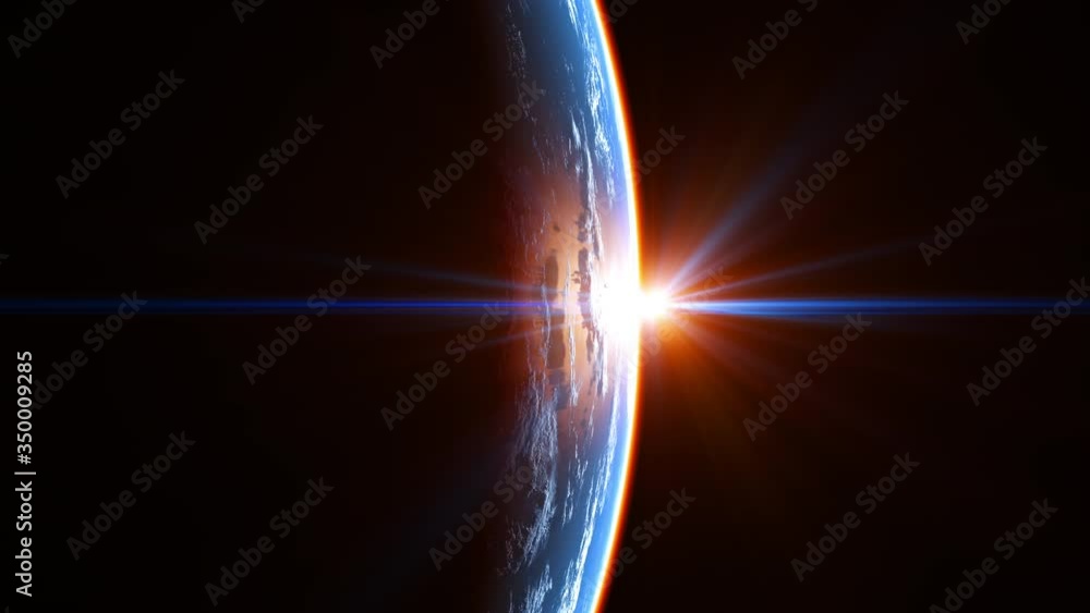 Amazing View Of The Earth From Space And Glowing Atmosphere In The Rays ...