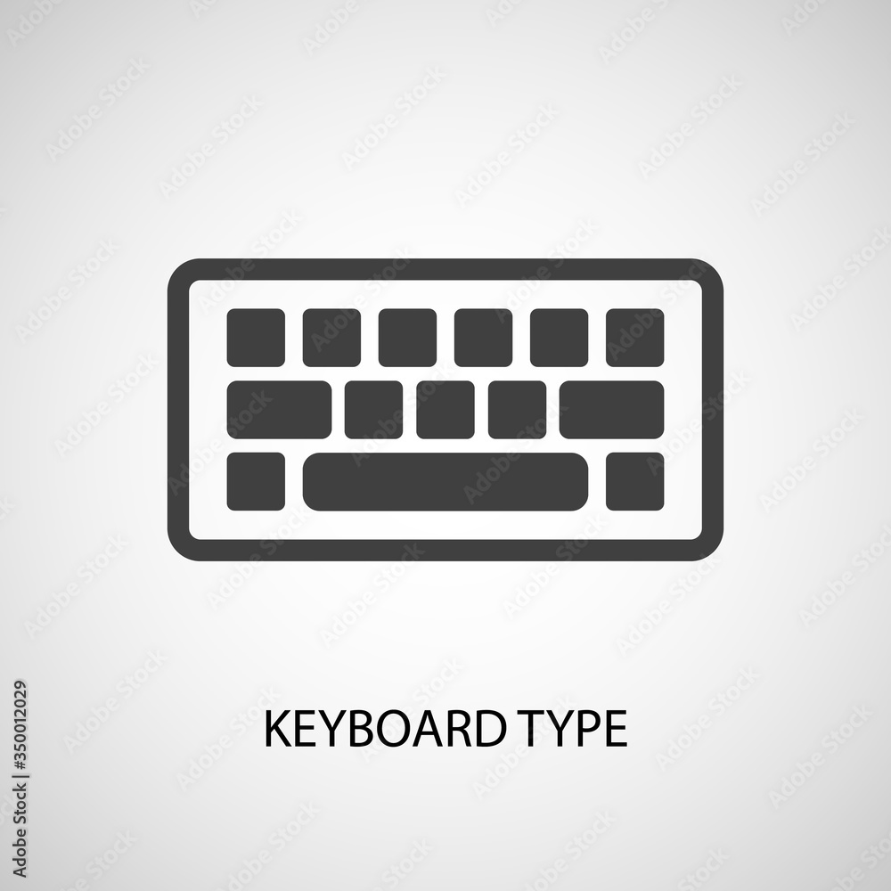 Virtual keyboard vector icon for a mobile app. UI button illustration ...